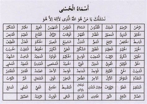 Detail Surat Asmaul Husna Arab Koleksi Nomer 2