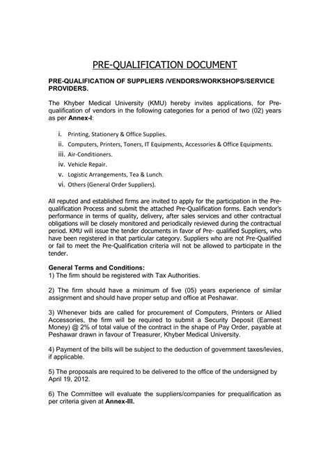 Letter Of Qualification Template