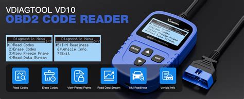 Amazon Com VDIAGTOOL VD10 OBD2 Scanner Code Reader Car Diagnostic Tool Engine Fault Code Reader