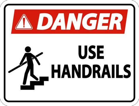 Stairway Use Handrail Sign White Background Stock Vector By Seetwo 567538042