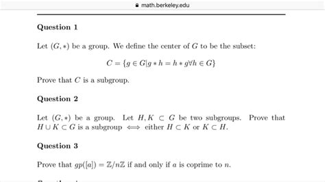 Solved Let G Be A Group We Define The Center Of G To Chegg Com