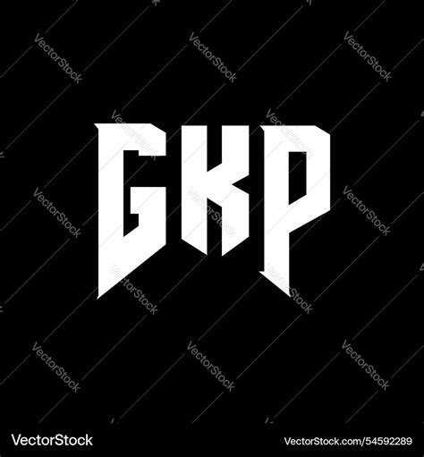 Gkp Letter Logo Design For Technology Company Royalty Free Vector