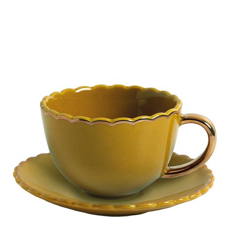 Tasse à Thé Et Sous Tasse Marguerite Moutarde Mathilde M