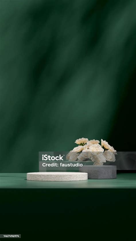 3d 렌더링 템플릿 모형 텍스처 콘크리트 및 테라조 모형 흰색 장미와 초상화 강단에 대한 스톡 사진 및 기타 이미지 강단 어두운 색 0명 Istock