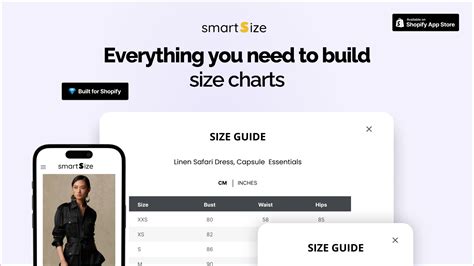Smart Size Chart And Size Guide Size Charts And Size Guides For Shopify Stores Shopify App Store