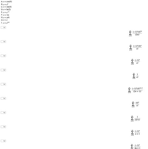 Solved Match The Sum Of The Series Chegg Com