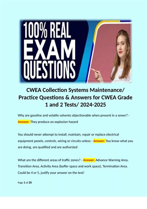 CWEA Collection Systems Maintenance Practice Questions Answers For CWEA Grade And Tests