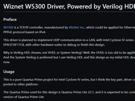 Wiznet W5300 Driver Powered By Verilog Hdl