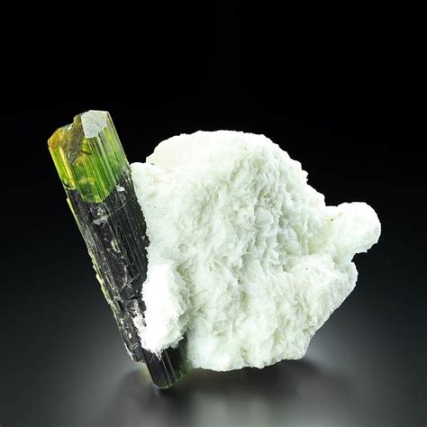 Fantastic Green Tourmaline With Albite From Stak Nala Pakistan Specimen Height 6 5 Cm