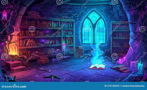 Magic School Abandoned Night Classroom Interior With Broken Furniture Cracked Walls Wooden
