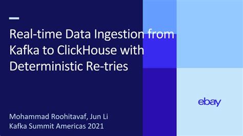 Real Time Data Ingestion From Kafka To Clickhouse With Deterministic Re