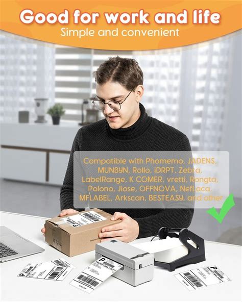Phomemo 배송 라벨 스티커 Diy 열 라벨 주소 바코드 홈 D520 Pm241 Bt 프린터 100x150mm 4 인치 X 6 인치 100 개 종이