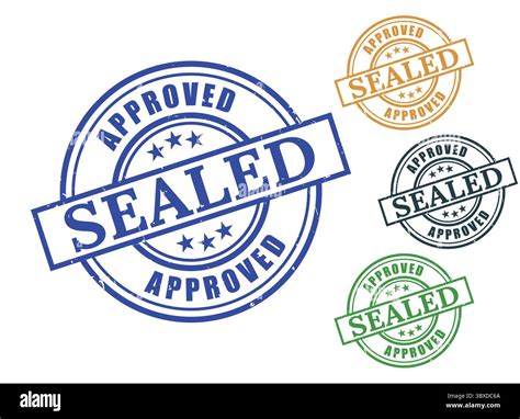 A Approved Sealed Grunge Rubber Stamp Collection Official Document