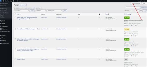 Screen Options WordPress ShortPixel Blog