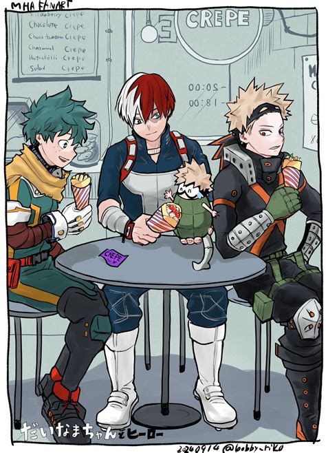Midoriya Izuku Bakugou Katsuki Todoroki Shouto And Dynamy Boku No Hero Academia Drawn By