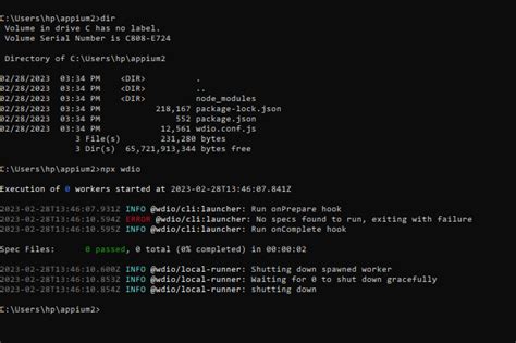 Javascript No Specs Found Error In Webdriverioappium Stack Overflow
