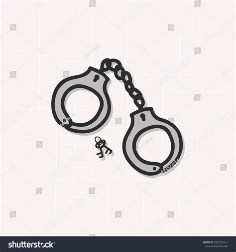 Handcuffs Doodle Icon Vector Color Illustration Stock Vector Royalty Free