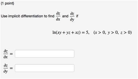 solved 1 point use implicit differentiation to findand if
