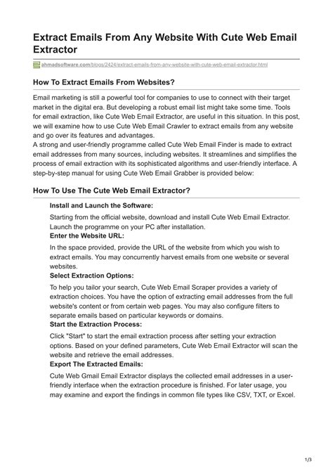 PPT Extract Emails From Any Website With Cute Web Email Extractor PowerPoint Presentation