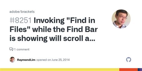 Invoking Find In Files While The Find Bar Is Showing Will Scroll A Few Lines Up In The Editor