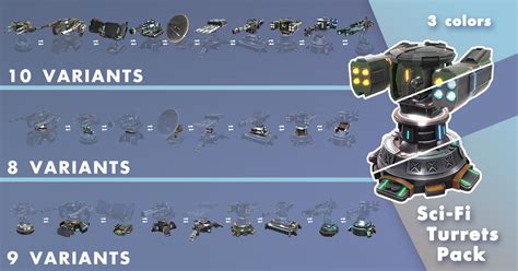 Tower Defence Sci Fi Turrets Constructor 3d Sci Fi Unity Asset Store