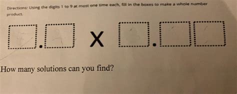 Answered Directions Using The Digits 1 To 9 At Most One Time Each