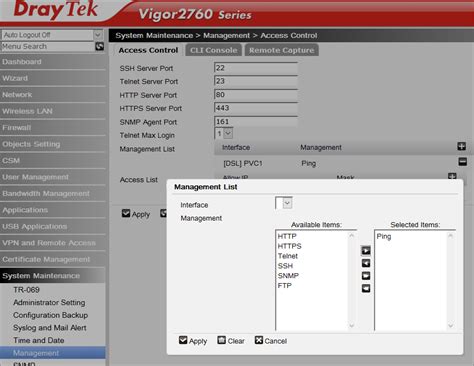 Memory Sieve Draytek Vigor 2760 Respond To Ping On Wan Internet Interface