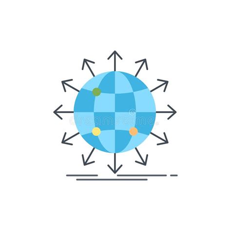 Globe Network Arrow News Worldwide Flat Color Icon Vector Stock Vector Illustration Of