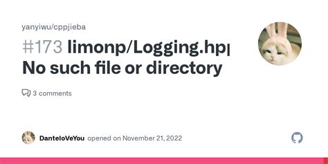 Limonp Logging Hpp No Such File Or Directory Issue 173 Yanyiwu
