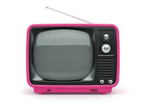 Premium Photo Pink Retro Tv On White Background