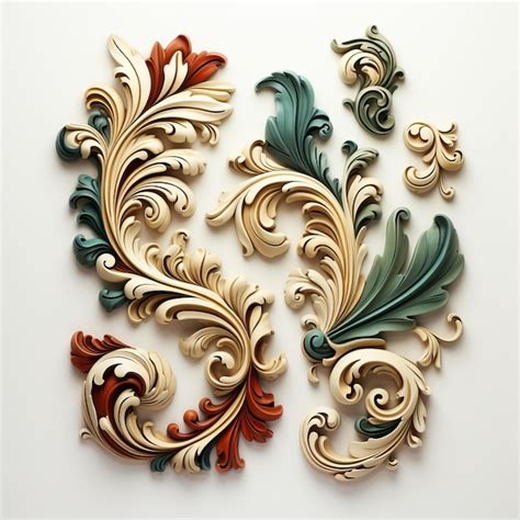 Premium Vector Realistic Vector Antique Pattern Elements On White Backgrou