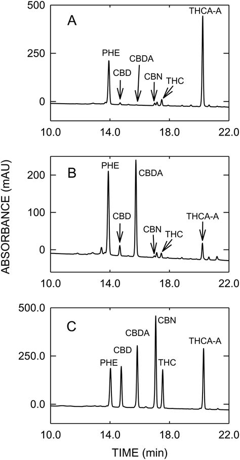HPLC Profiles Of THC Type Cannabis A CBD Type Cannabis B And An Download Scientific