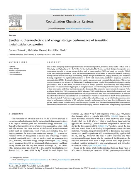 Pdf Synthesis Thermoelectric And Energy Storage Performance Of Transition Metal Oxides Composites