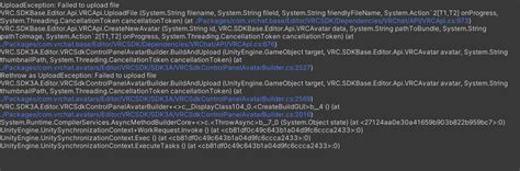 Unity Giving Sdk Errors When Uploading Need Help Help Vrchat Ask Forum