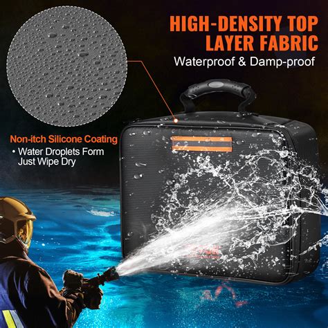 Vevor Fireproof Document Box Fireproof Document Bag With Lock 2000℉ 3 Layer Fireproof And