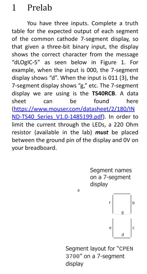 Solved 1 Prelab You Have Three Inputs Complete A Truth Chegg Com
