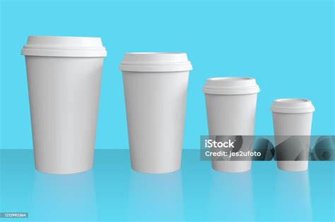 빈 흰색 일회용 종이 컵 많은 크기 로고 모의 디자인 커피 카페 패키지 3d 렌더링에 대 한 격리 된 뚜껑 모형 0명에 대한