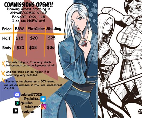 [for Hire] Commissions Open Fanart Ocs 18 Anime Comic Style R Dndcommissions