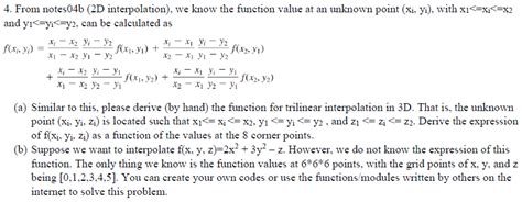Solved From Notes B D Interpolation We Know The Chegg