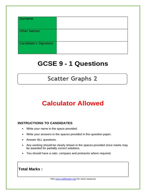 Scatter Graphs 2 Pdf Scatter Plot
