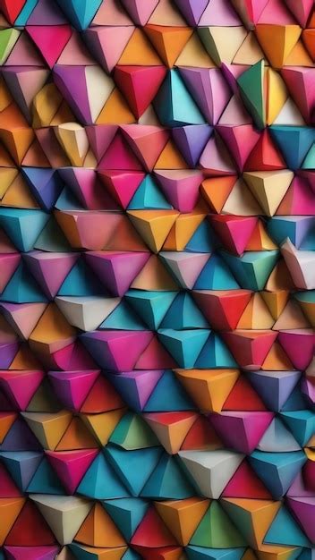 Premium Ai Image Triangular Tiles 3d Pattern Wall