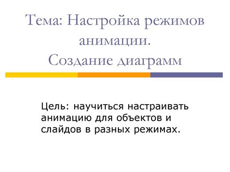 Настройка режимов анимации Создание диаграмм презентация онлайн