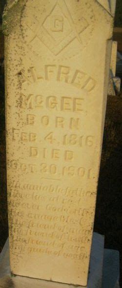 Alfred Mcgee 1816 1901 Find A Grave äreminne