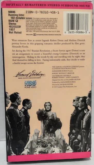 Knight Without Armor Vhs 1937 Marlene Dietrich Robert Donat Tested 25 00 Picclick Ca