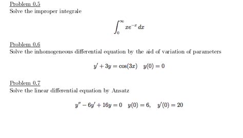 Solved Problem 0 5 Solve The Improper Integrale Re Da