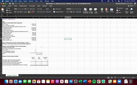 Solved Excel File Edit View Insert Q 9 Thu Apr 8 2 48 PM Chegg Com