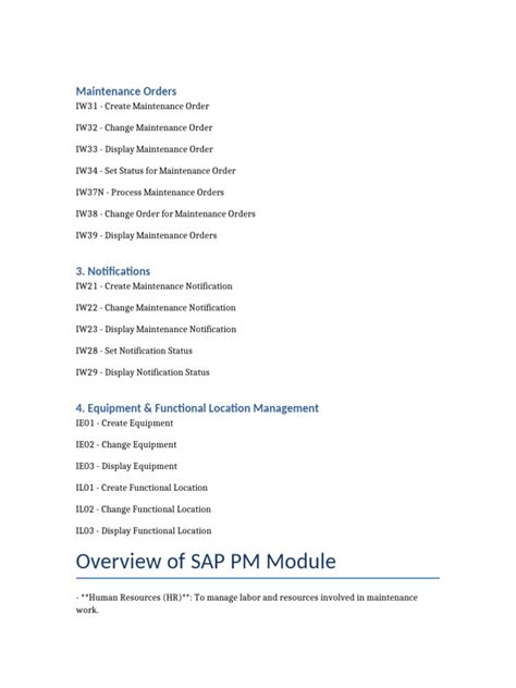 Sap Pm Overview Pdf