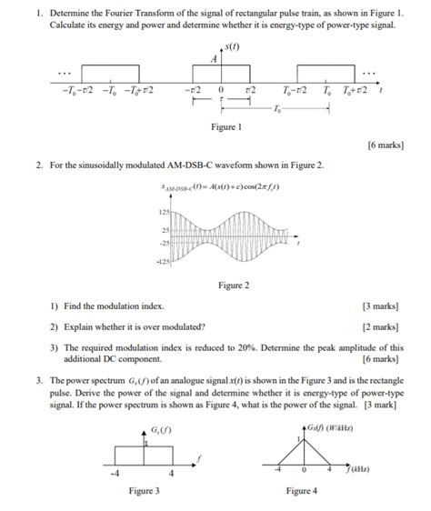 Solved 1 Determine The Fourier Transform Of The Signal Of
