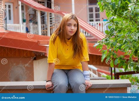 Beautiful Teenage Girl In Tbilisi Capital Of Georgia Stock Image