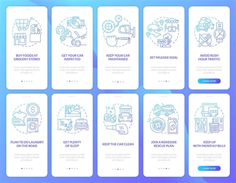 Premium Vector Road Trip Planning Blue Gradient Onboarding Mobile App
